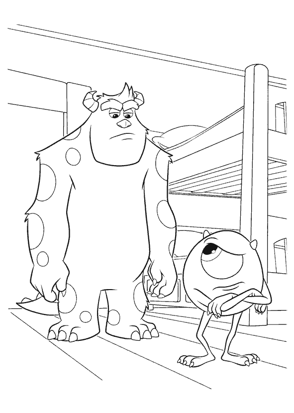 Coloring page - Sally e Wazowski